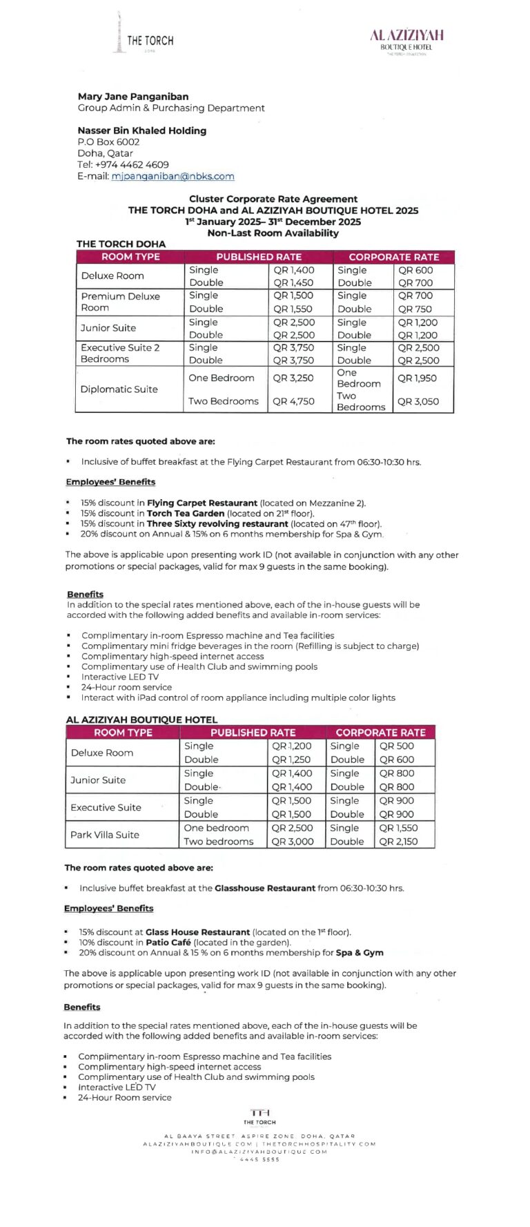2025 The Torch & Aziziya Corporate Rate – Nasser Bin Khaled